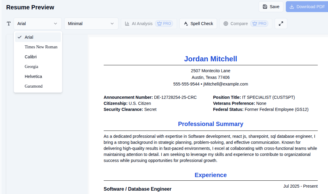 Federal Resume Builder | Create USAJobs & Government Contractor Resumes